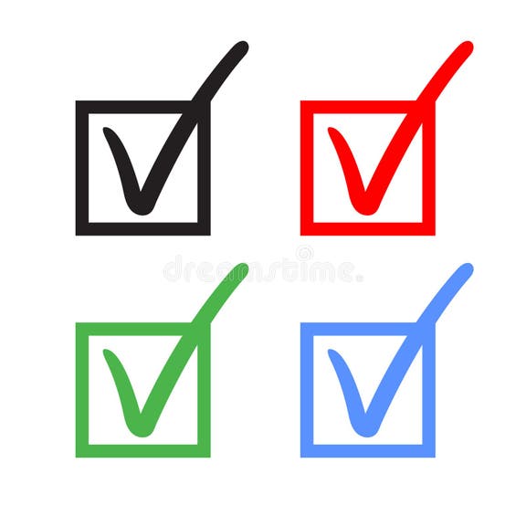 Vector Check Mark with Box Icon Set Stock Vector - Illustration of ...