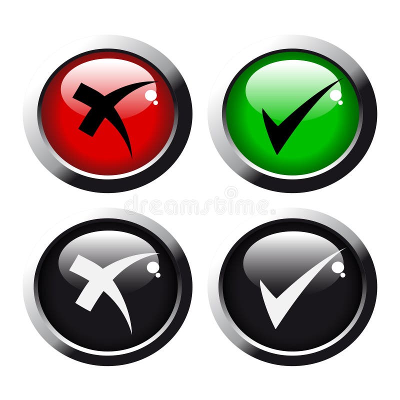 Vector check mark buttons stock vector. Illustration of drawing - 15831605
