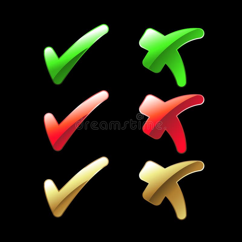 Vector check mark stickers stock vector. Illustration of question ...