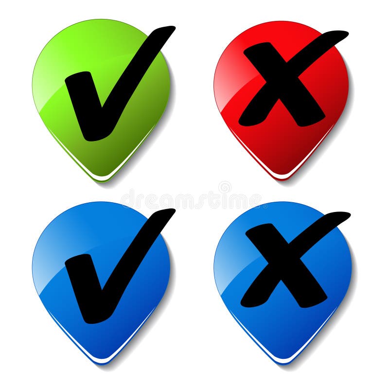 Vector check mark stickers stock vector. Illustration of select - 15594183