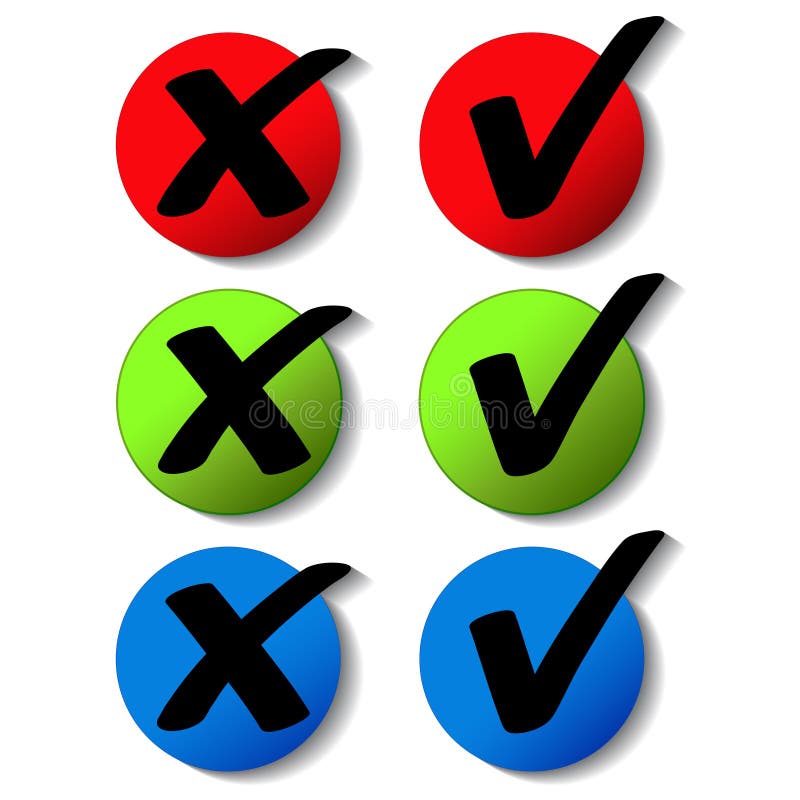 Vector check mark stickers stock vector. Illustration of select - 15594183