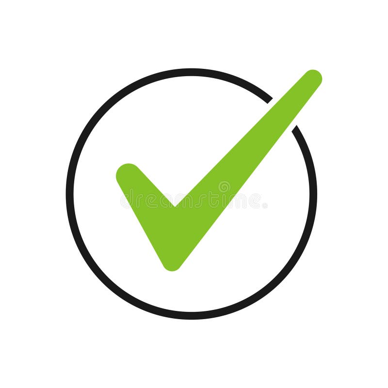 Vector Check Mark Icon in a Circle Stock Illustration - Illustration of ...