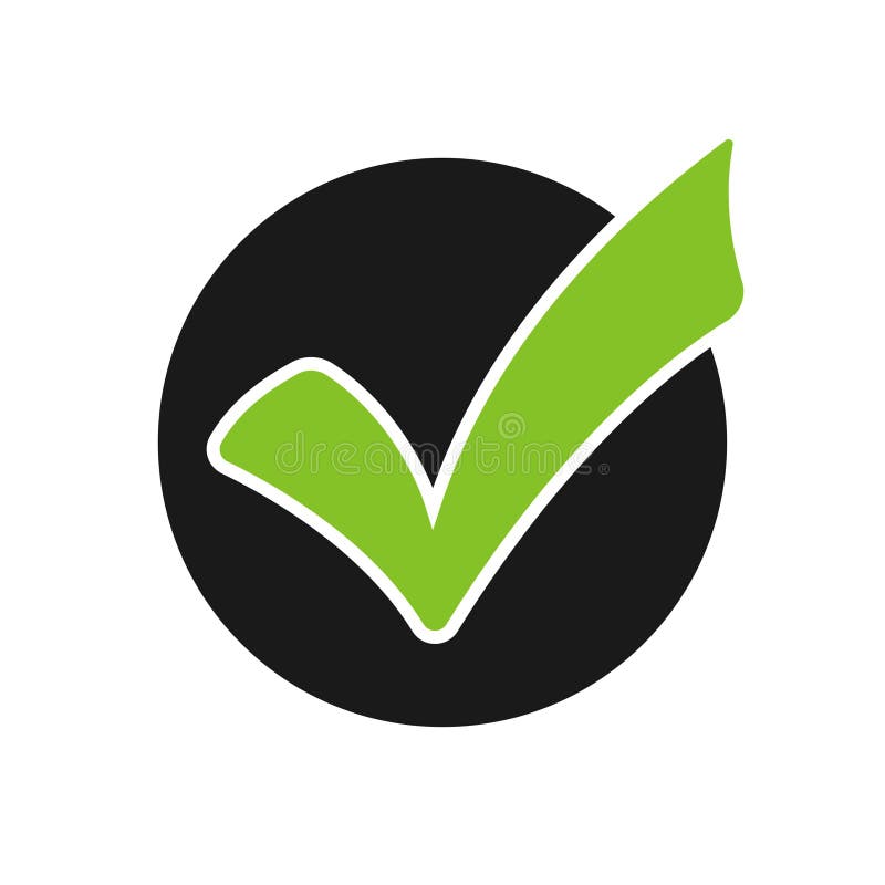 Vector Check Mark Icon in a Circle. Illustration. Stock Vector ...