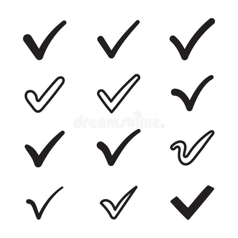 Vector Check Mark Icon Collection. Check Mark Icon Set Stock Vector - Illustration of symbol ...