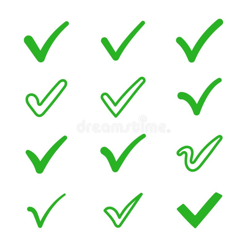 Vector Check Mark Icon Collection. Check Mark Icon Set Stock ...