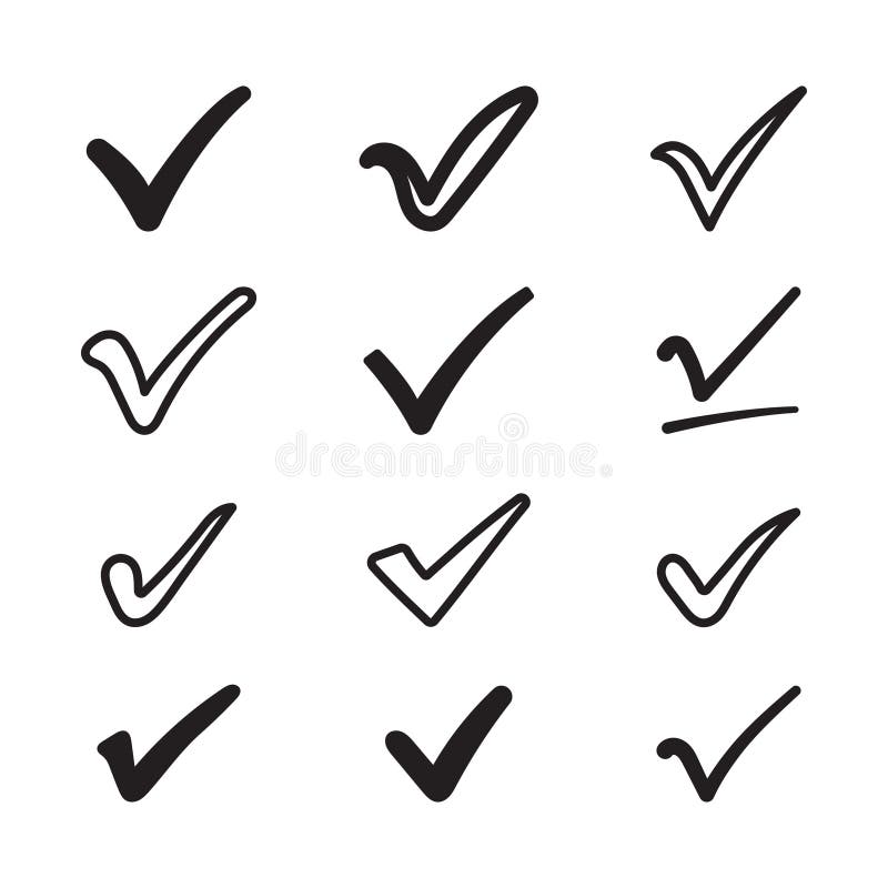 Vector Check Mark Icon Collection. Check Mark Icon Set Stock ...