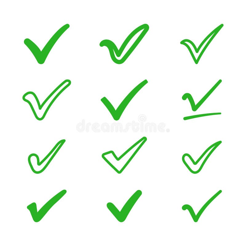 Vector Check Mark Icon Collection. Check Mark Icon Set Stock ...