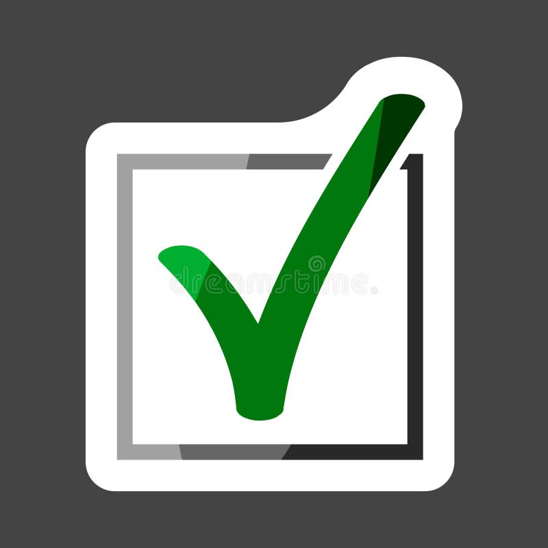 Vector Check Mark Icon Colored Sticker. Layers Grouped for Easy Stock ...
