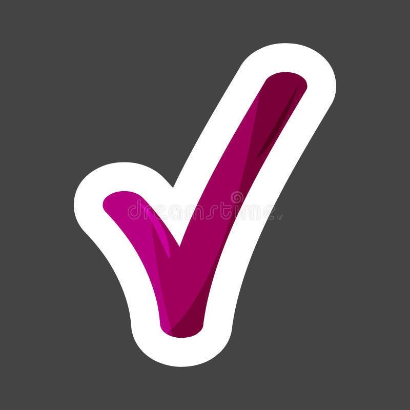 Vector Check Mark Icon Colored Sticker. Layers Grouped for Easy Stock ...