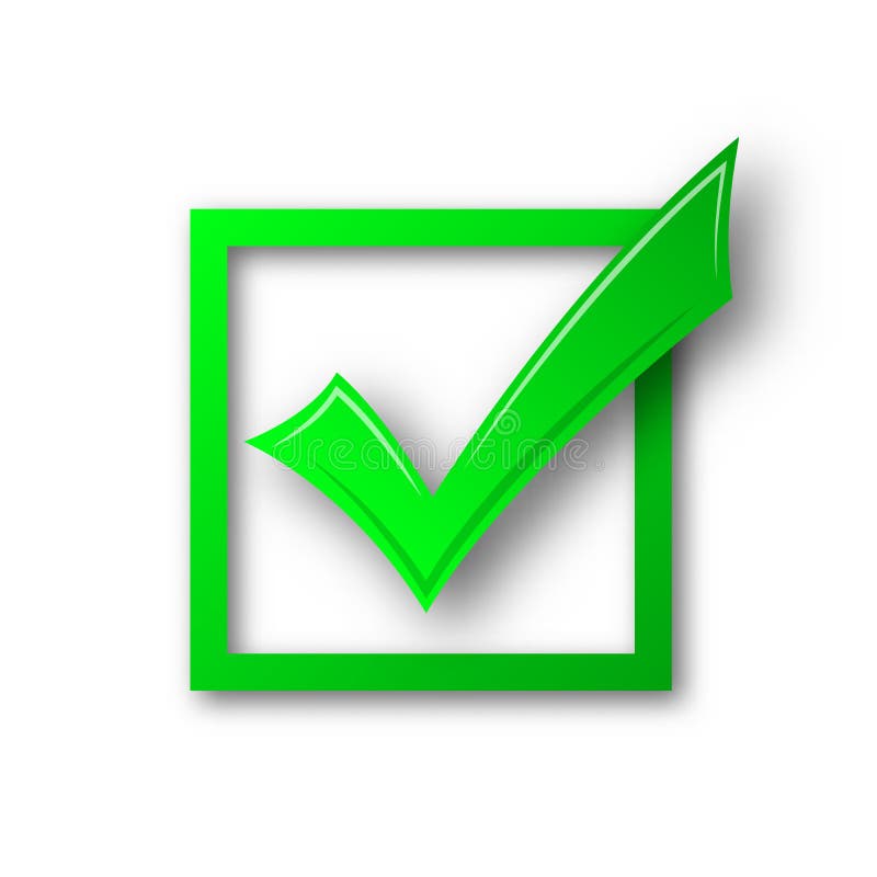 Vector Check mark isolated stock illustration. Illustration of shadow ...
