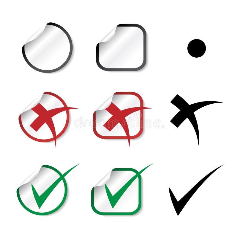 Vector check mark stickers stock vector. Illustration of select - 15594183