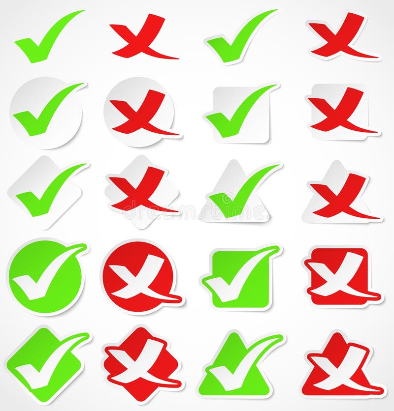 Tick and cross vector stock vector. Illustration of vote - 12119529