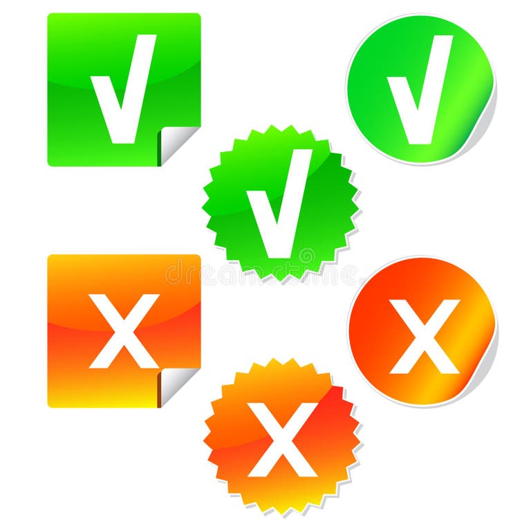 Vector check mark stickers stock vector. Illustration of option - 25174285