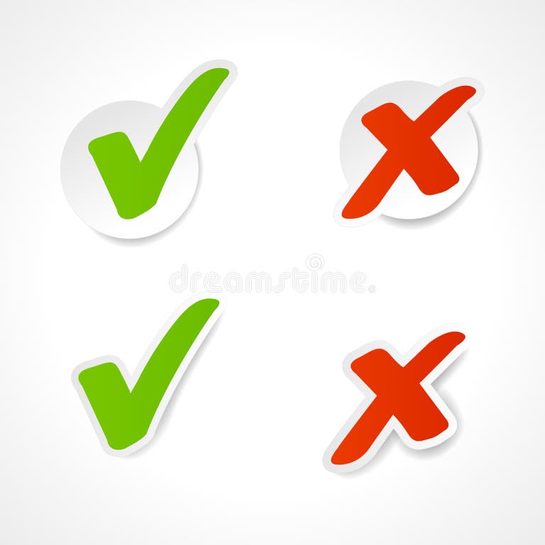 Vector Check Mark Stickers. Stock Vector - Illustration of button ...