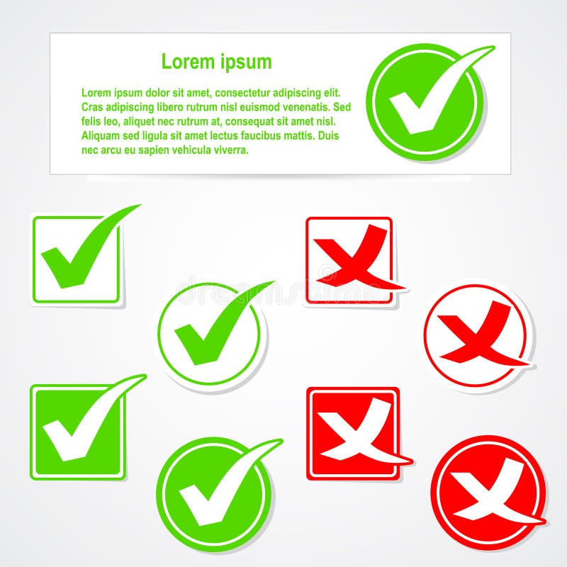 Vector check mark stickers stock vector. Illustration of paper - 35788740