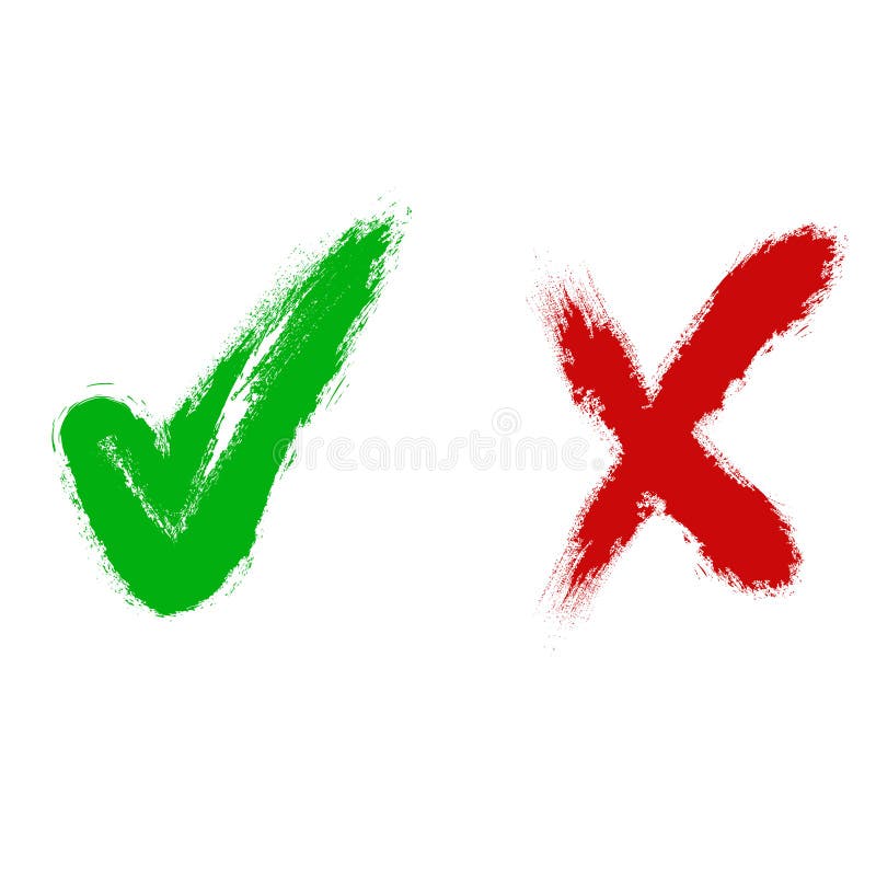 Vector Yes and No Check Symbol Marks Stock Vector - Illustration of ...
