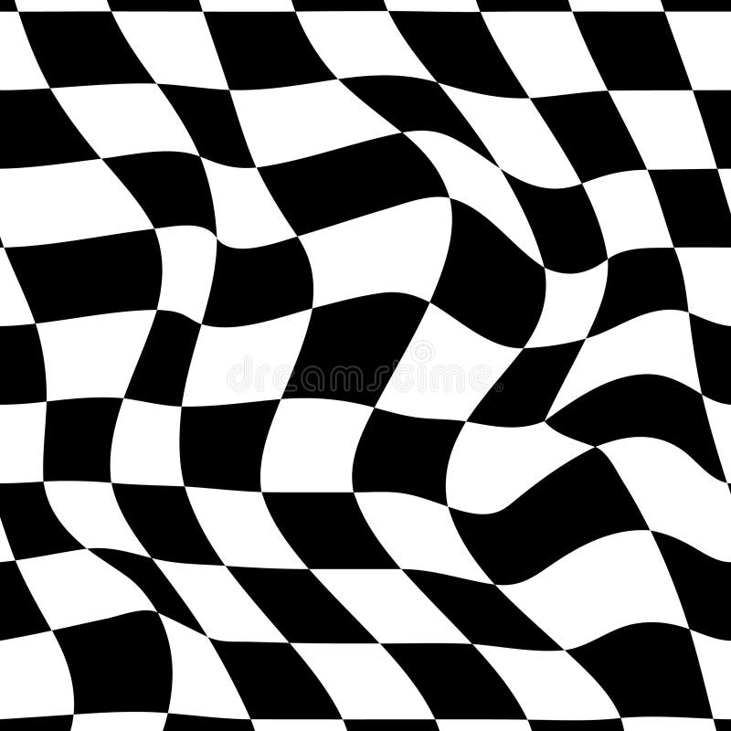 Vector Checkered Background with Curved Surface Pattern. Stock Vector ...