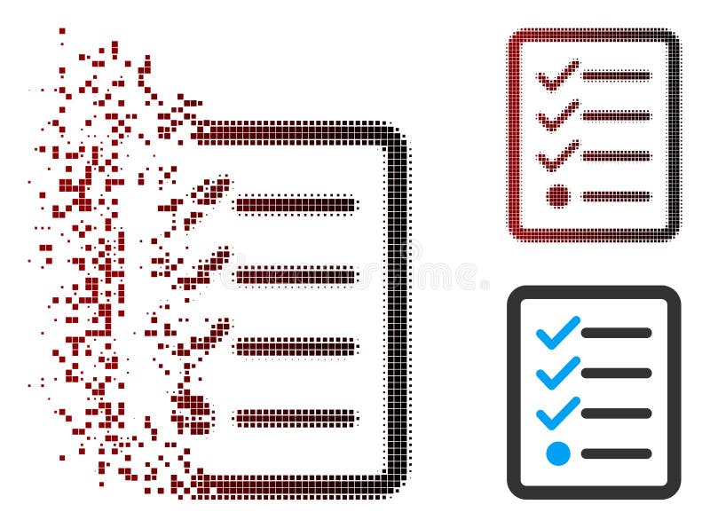 Disappearing Pixel Halftone Checklist Icon Stock Vector - Illustration ...