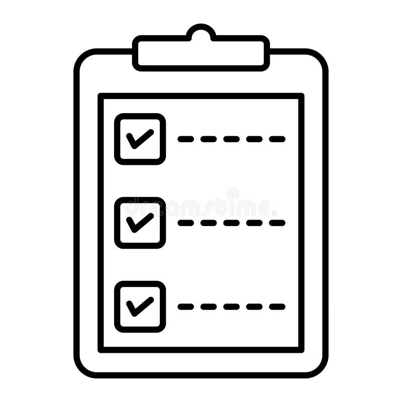 Vector Checklist Outline Icon Design Stock Vector - Illustration of ...
