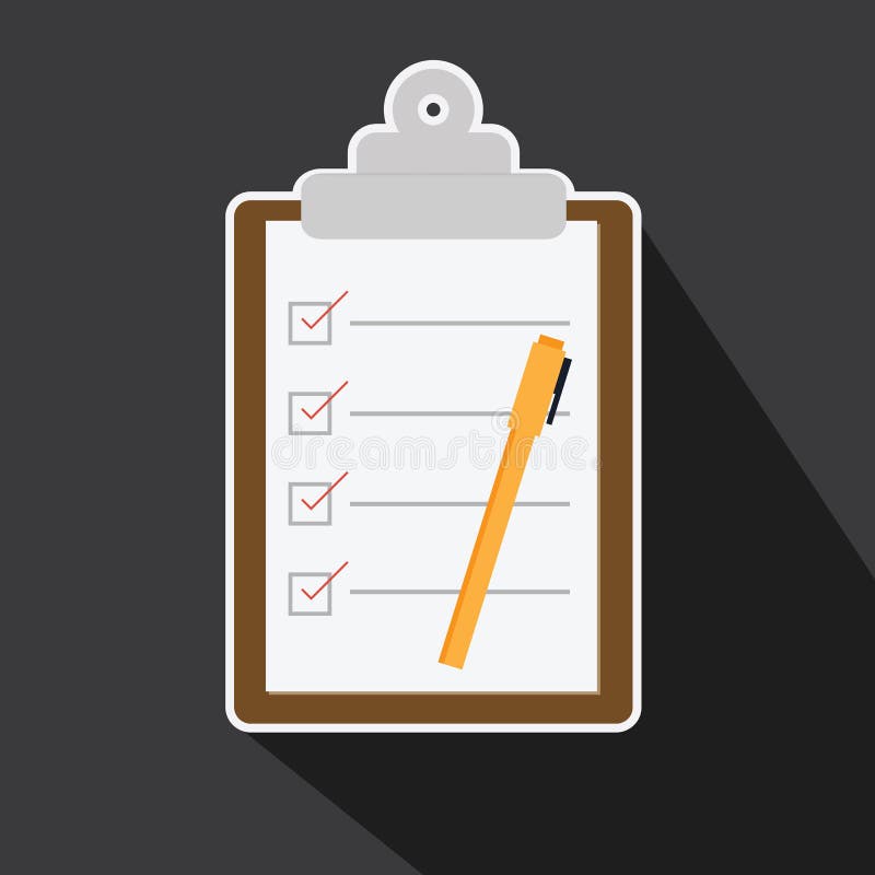 Vector of Checklist Task in Long Shadow Style. Stock Vector ...