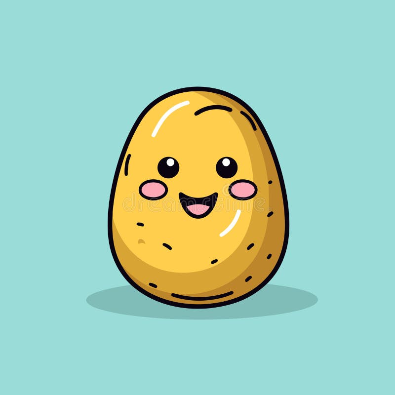 Vector of a Cheerful Cartoon Potato on a Vibrant Blue Backdrop Stock ...