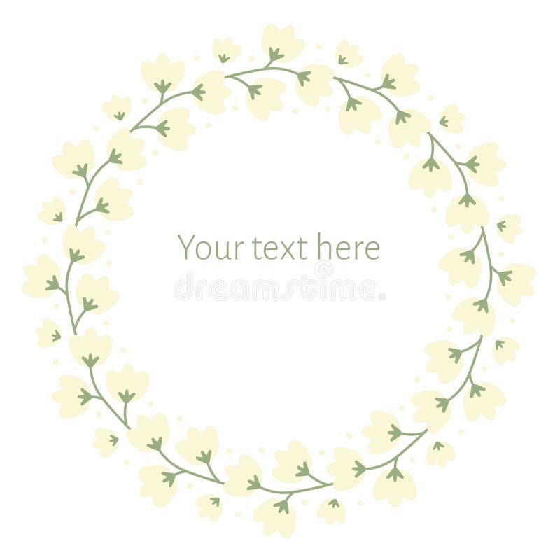 Vector Cheerful Delicate Floral Wreath Frame Graphic Design Element ...