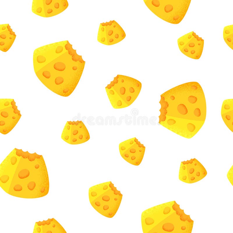 Vector Cheese Background. Funny Cartoon Wallpaper. Seamless Abstract ...