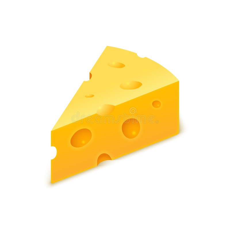 Vector Cheese Cheddar Piece. Slice Block of Swiss Cheese. Triangle ...