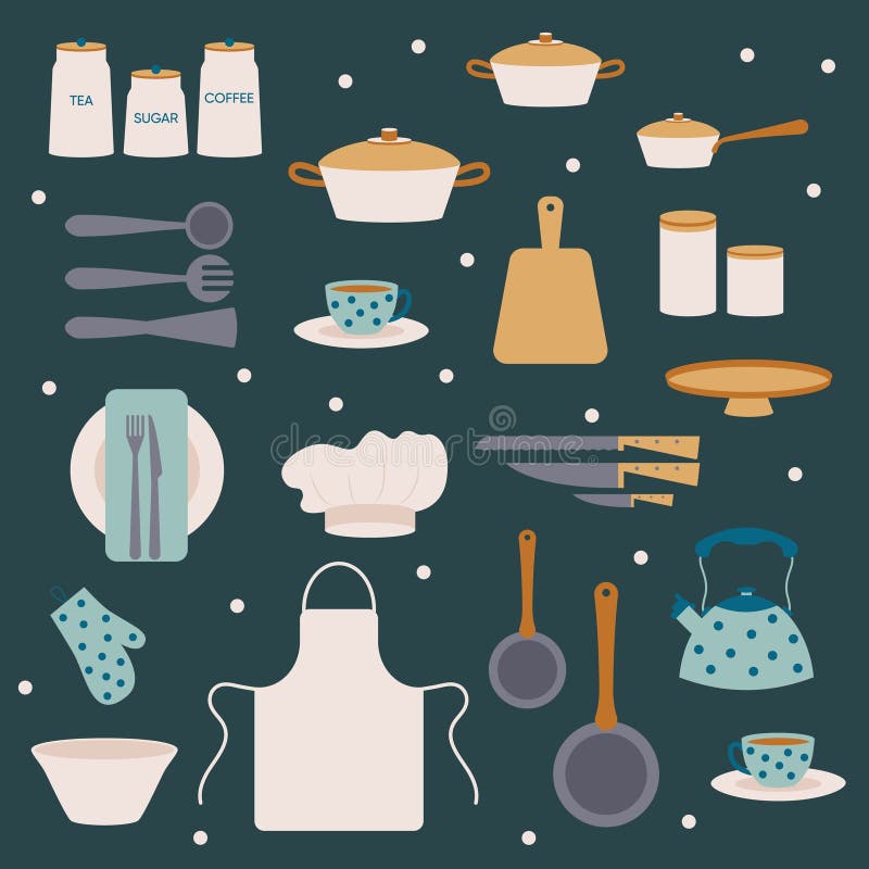 Vector Chef Cook Kitchen Tool Long Seamless Banner Stock Vector ...