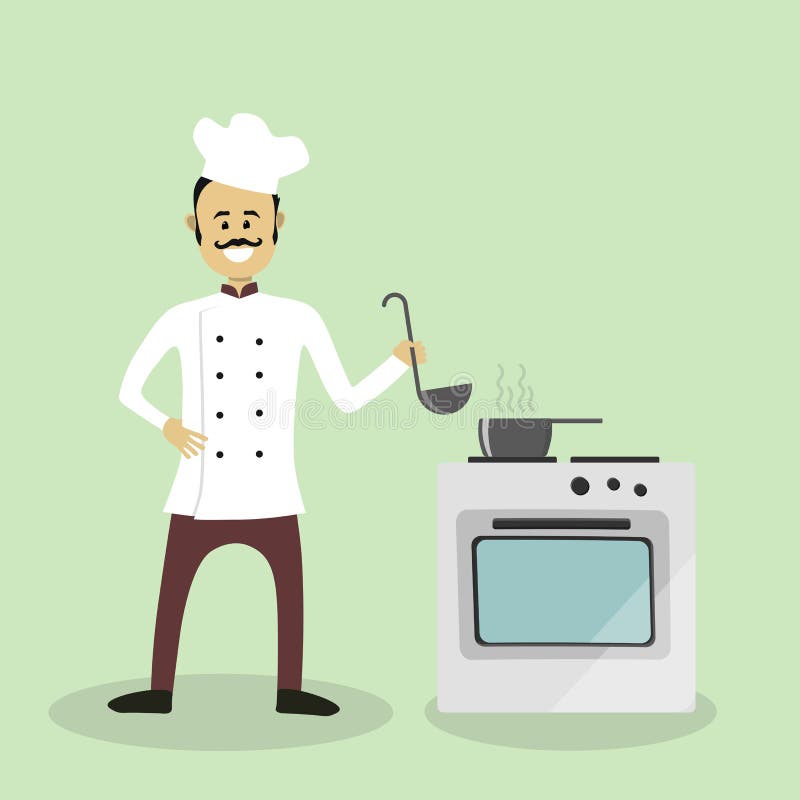 Vector chef cook stock vector. Illustration of professional - 74547127