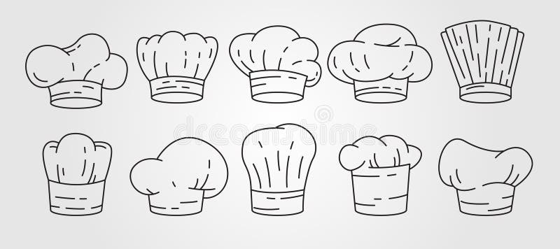 Vector of Chef Hat Line Art Logo Set Illustration Design, Bundle of ...