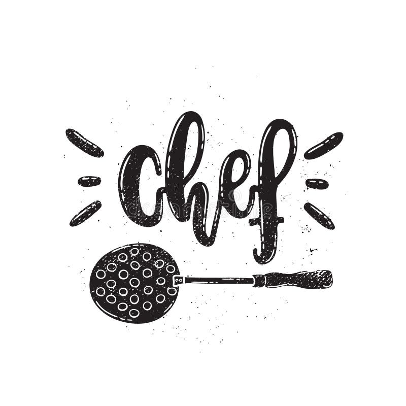 Vector chef lettering stock vector. Illustration of master - 113200524