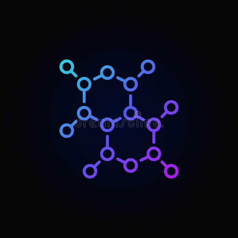 Vector Chemical Structure Colorful Abstract Linear Icon or Logo Stock ...