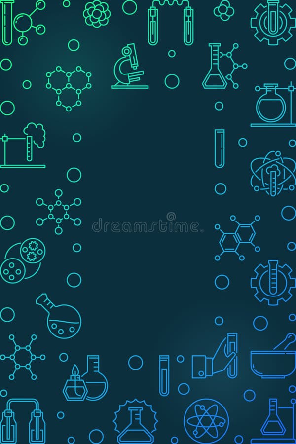 Vector Chemistry Colorful Vertical Frame - Chemical Background Stock ...