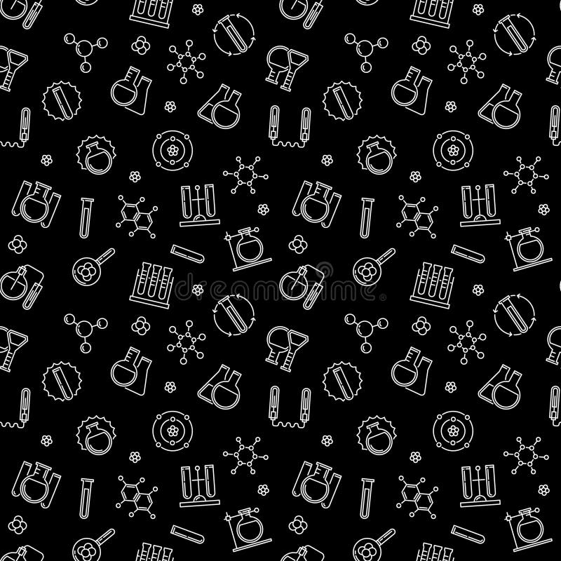 Vector Chemistry and Science Outline Seamless Pattern Stock Vector ...
