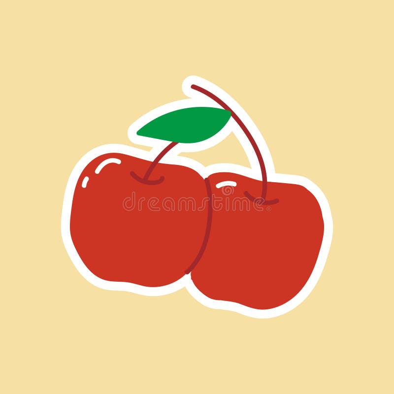 Vector Cherry Illustration. Cartoon Style Icon Stock Vector ...