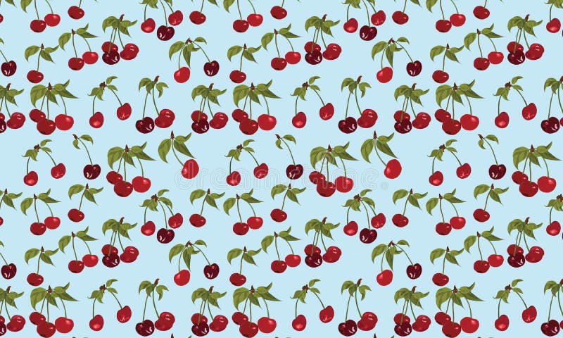 Vector Cherry Seamless Texture Pattern Stock Vector - Illustration of ...