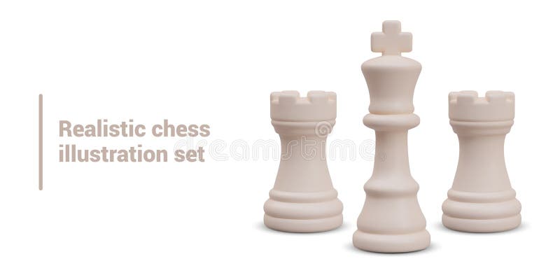 Vector Chess King, Two Rooks. Set of Chess Pieces for Combinations ...