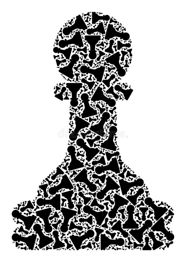 Chess Pawn Recursive Icon Collage of Self Items Stock Vector ...