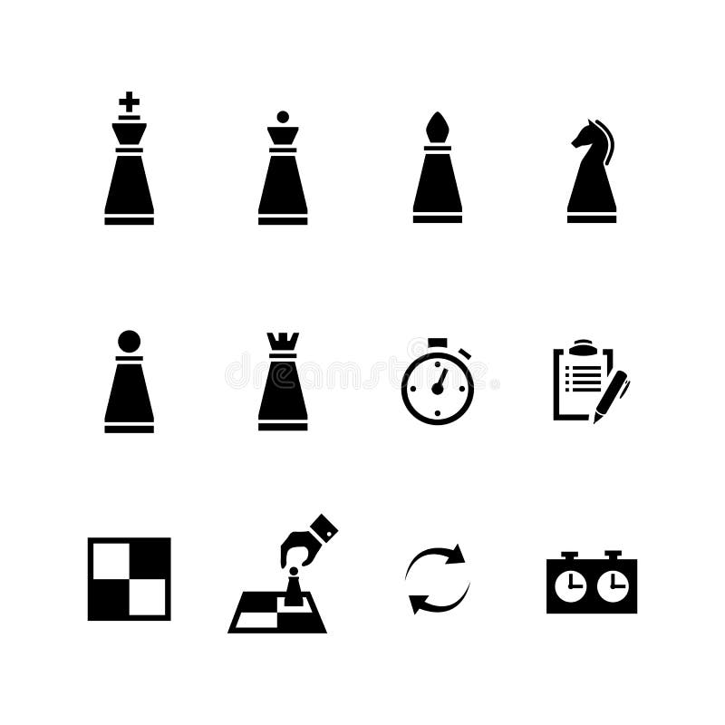 Vector Chess Pieces Black Icons Set Stock Vector - Illustration of sign ...