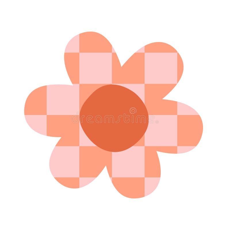 Checkered Groovy Flower. Hippie Floral Boards with Inspirational ...