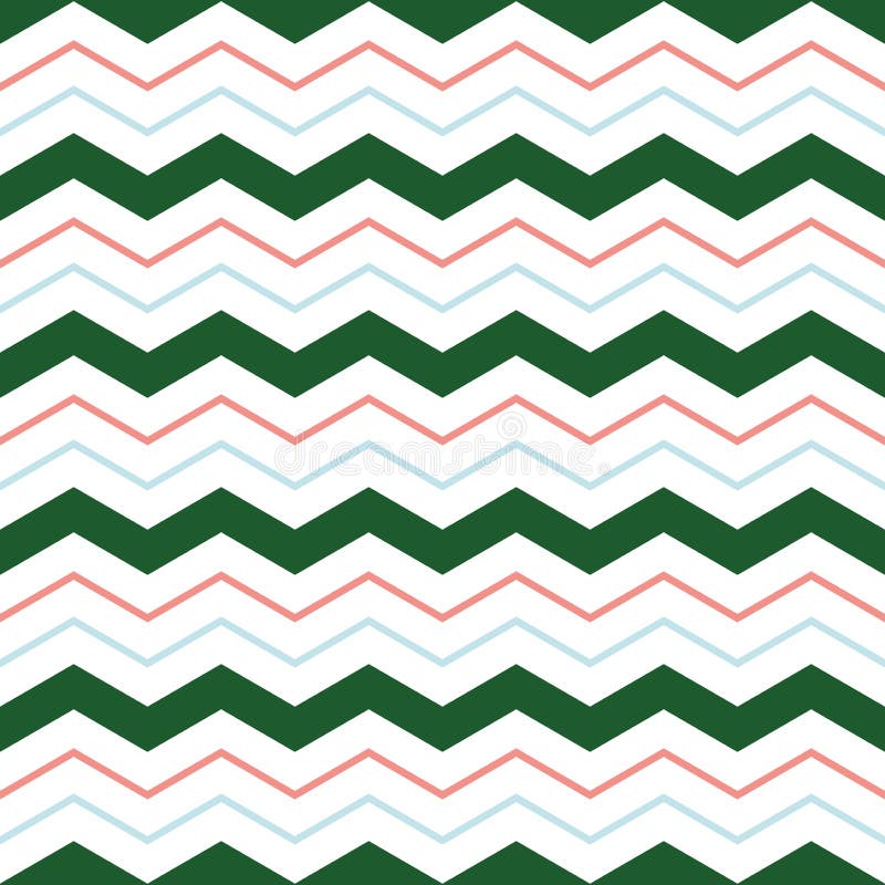 Vector Chevron Seamless Pattern. Green, Blue and Pink Chevron or Zig ...
