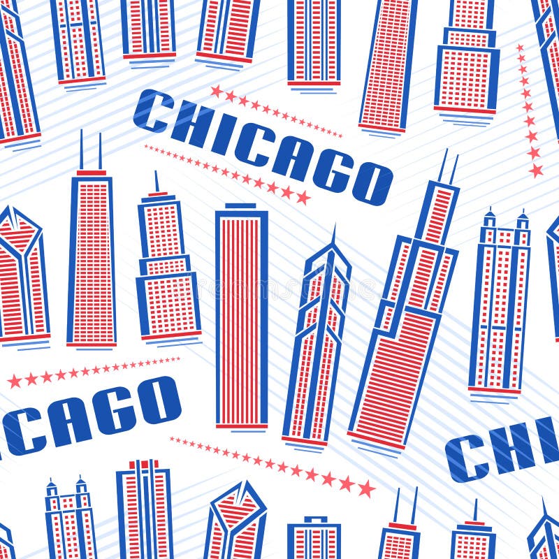 Vector Chicago Seamless Pattern Stock Vector - Illustration of graphic ...
