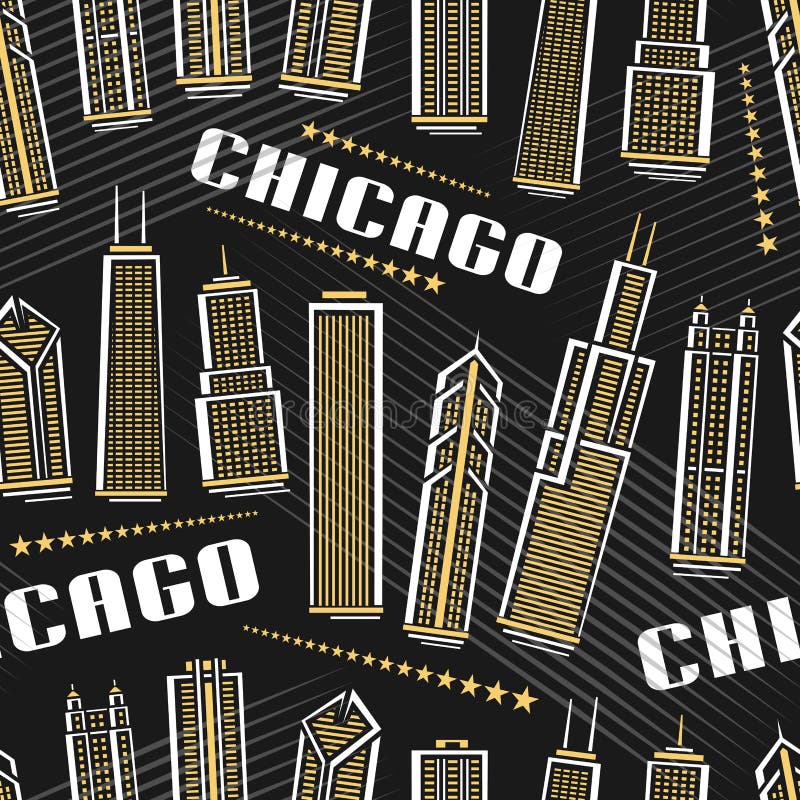 Vector Chicago Seamless Pattern Stock Vector - Illustration of landmark ...