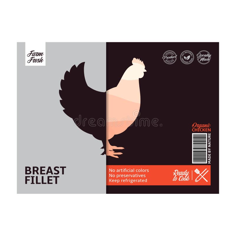 Vector Chicken Meat Packaging Design Stock Vector - Illustration of ...
