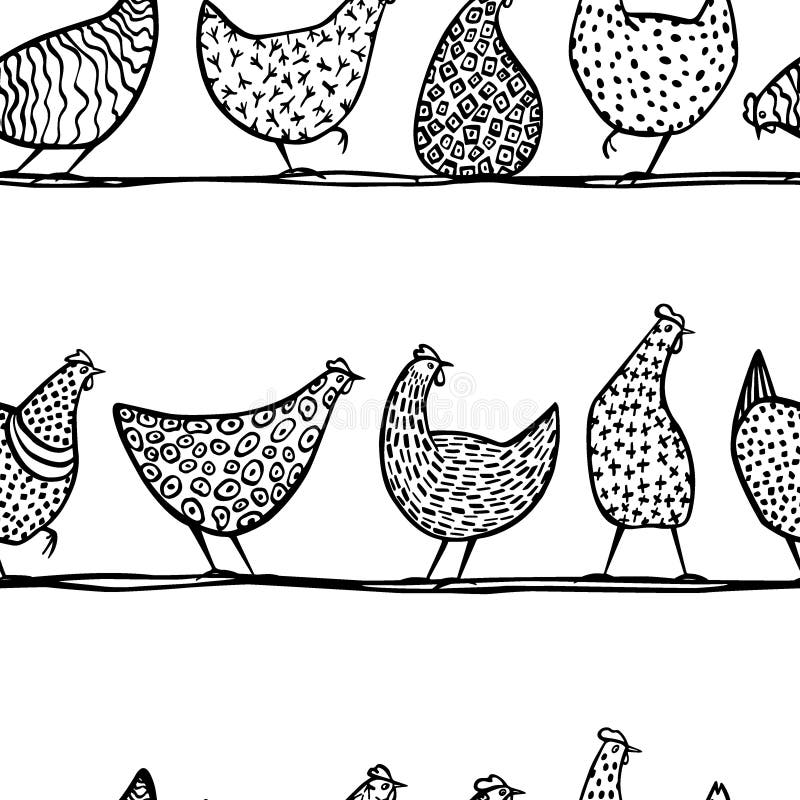 Vector chicken pattern stock vector. Illustration of character - 134487520