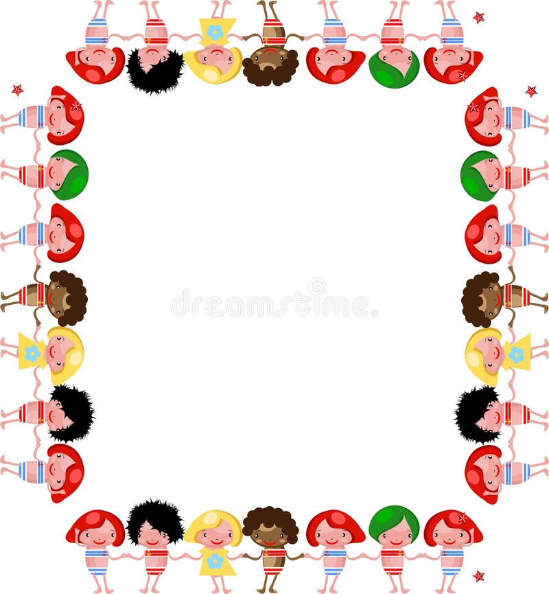 Vector Chidren Frame Banner Border Kids Stock Illustration ...
