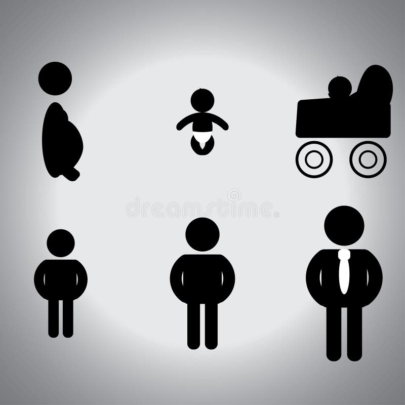 Children Icon Set Illustration Stock Vector - Illustration of teen ...