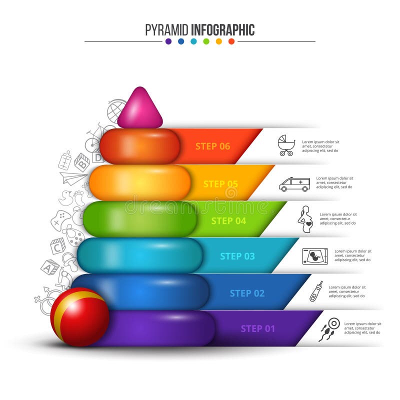 Vector Children Pyramid for Infographic. Child Development Stock Vector ...