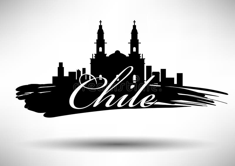 Vector Chile Skyline Design Stock Vector - Illustration of church ...
